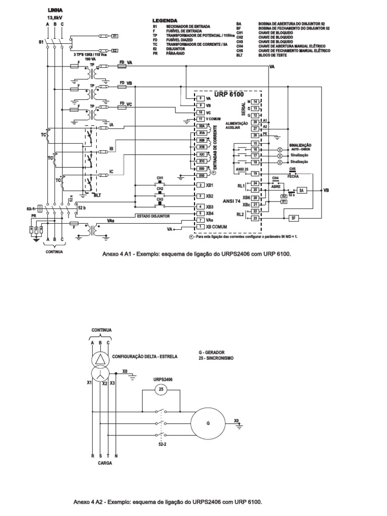 ANEXO 4 A - Exemplo Esquema de Ligação 6100 - r07 | PDF | Engenharia ...