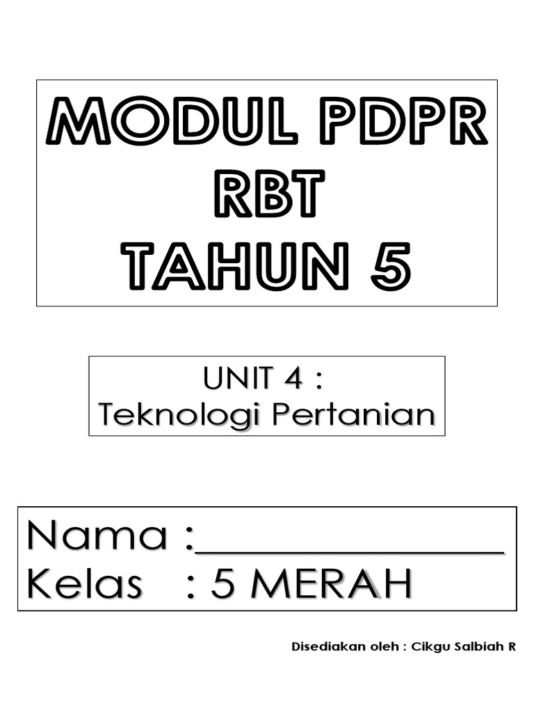 Modul RBT Tahun 5 Unit 4 23 Ogos 2021 - Salbiah Binti Rahman Moe | PDF