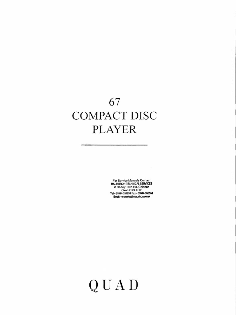 Quad - 67 CD Player | PDF