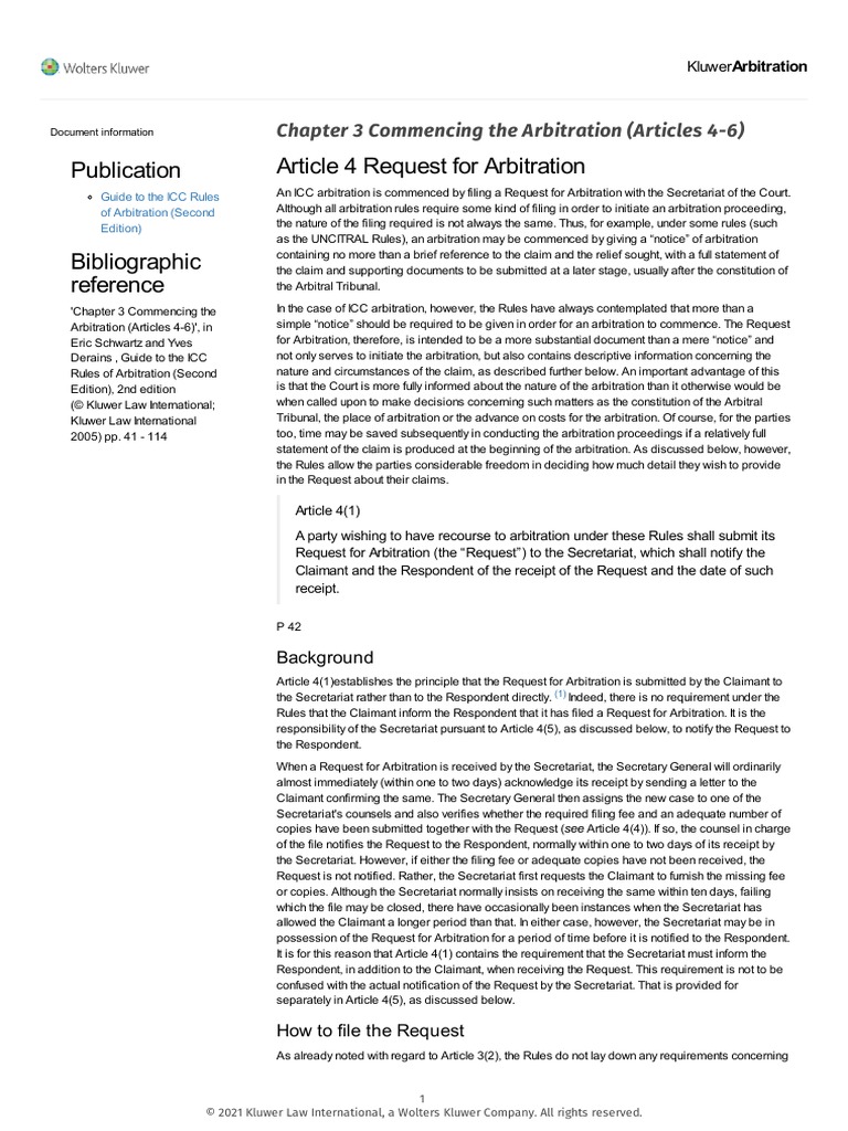Guide To The ICC Rules of Arbitration (Second Edition) (Schwartz and ...