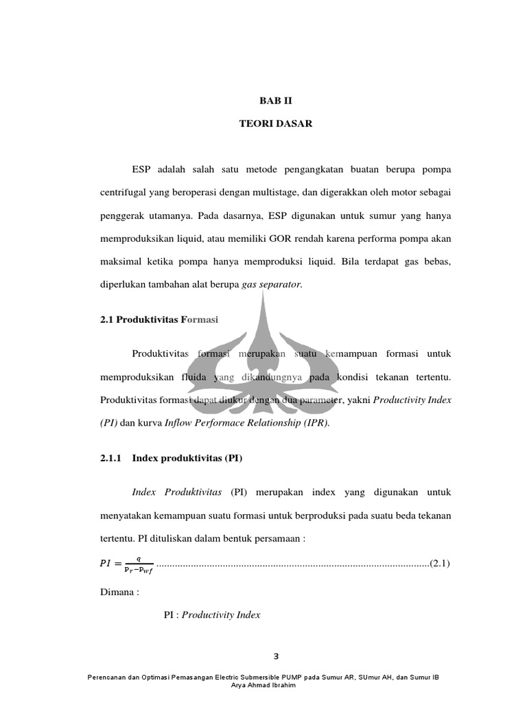 Optimasi Pemasangan Pompa ESP | PDF