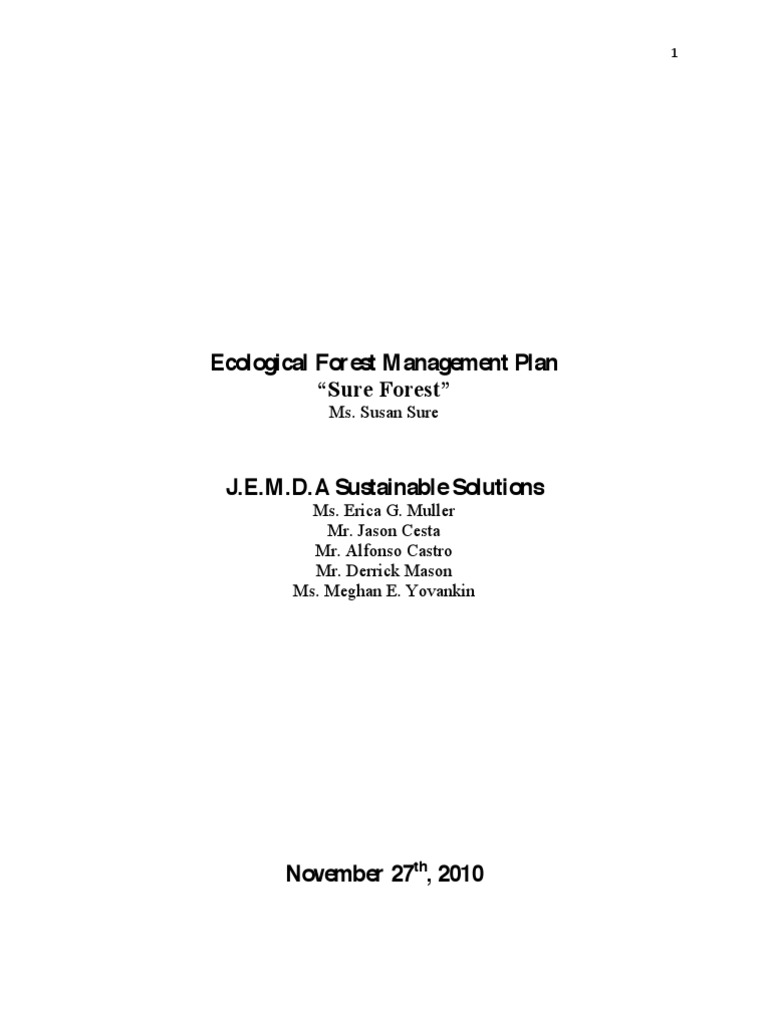 Ecological Forest Management Plan | PDF | Disturbance (Ecology) | Wildfire