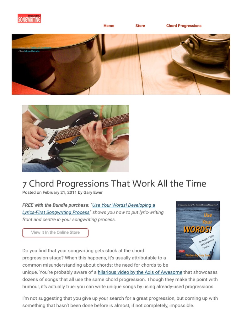 7 Chord Progressions That Work All The Time - The Essential Secrets of ...