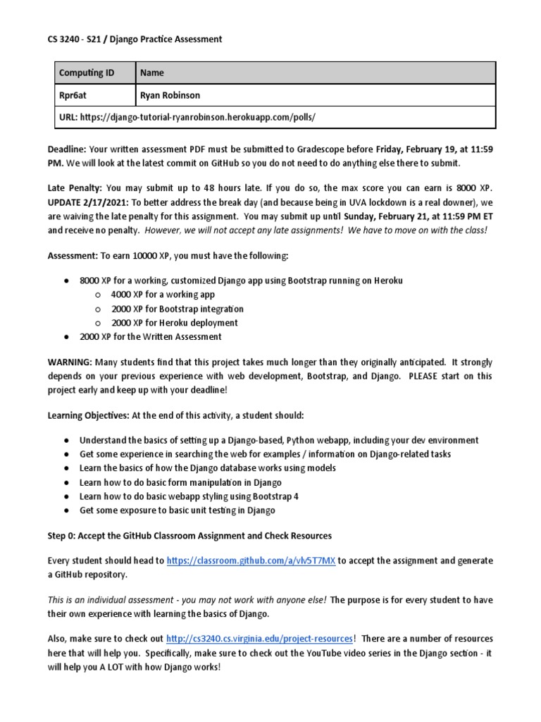 Django Practice Assessment | PDF | Bootstrap (Front End Framework ...