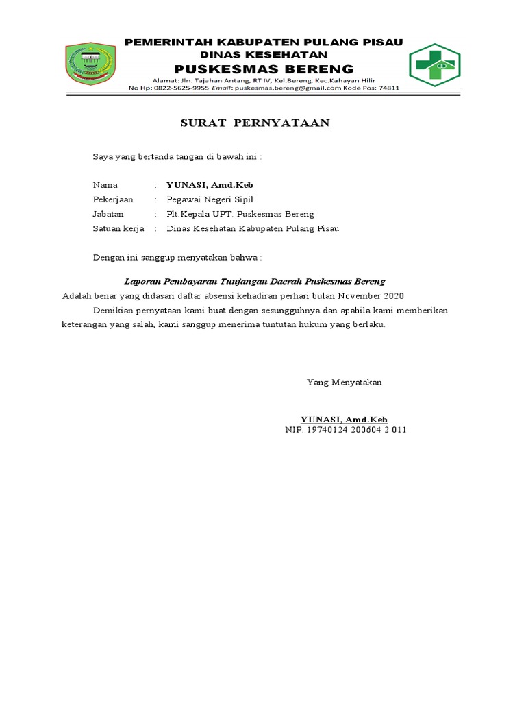 Surat Pernyataan Tunda | PDF