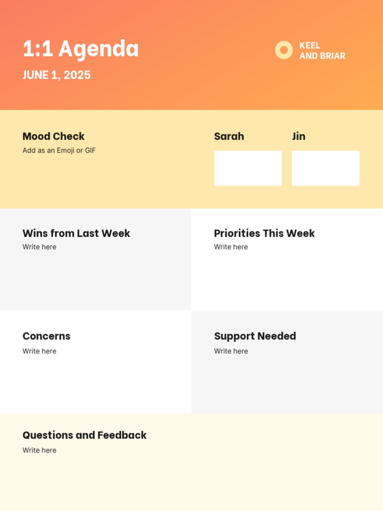 Red and Orange Color Blocks Gradient 11 Meeting Agenda | PDF