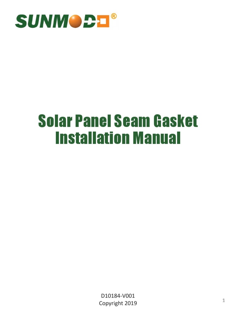 Solar Panel Seam Gasket Installation Manual | PDF | Solar Panel ...