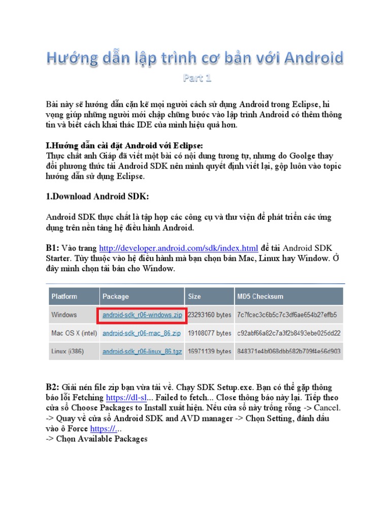 Huong Dan Lap Trinh Voi Android 1 | PDF