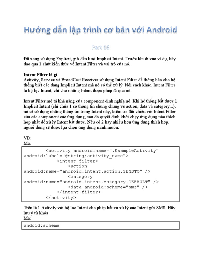 Huong Dan Lap Trinh Voi Android 16 | PDF