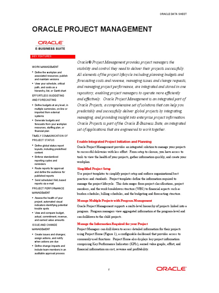Oracle Project Management | PDF