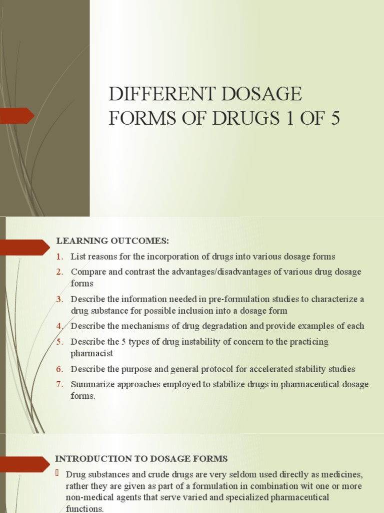 Overview of Drug Dosage Forms | PDF | Topical Medication | Tablet ...