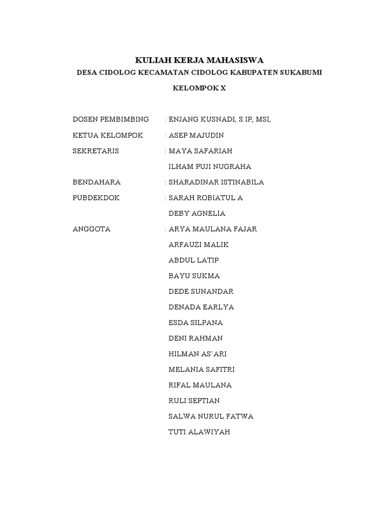 Laporan KKM Desa Cidolog 2021 | PDF