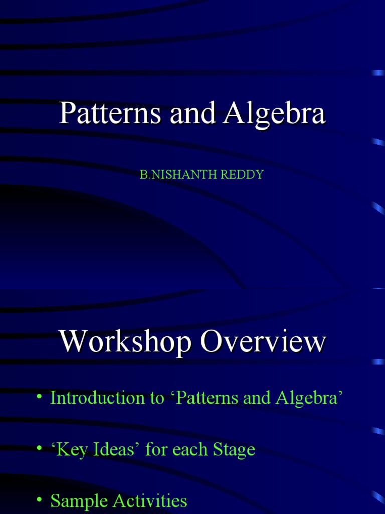Patterns and Algebra Workshop Guide | PDF | Numbers | Multiplication