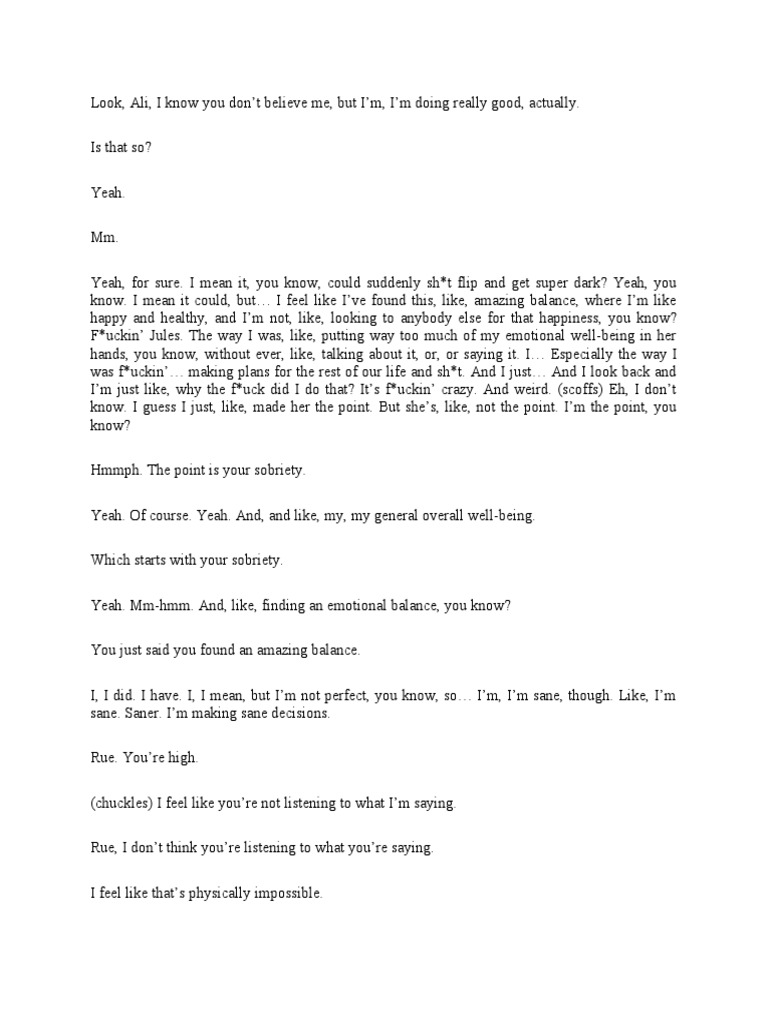 Euphoria Special Edition Rue Script | PDF