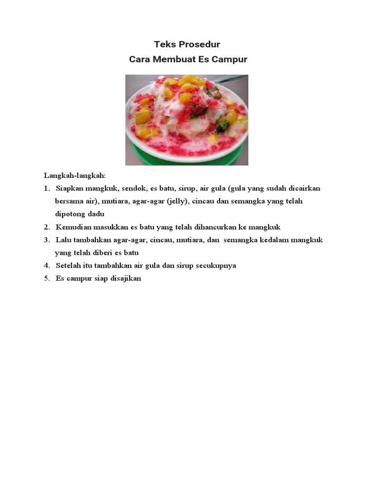 Teks Prosedur | PDF | Memasak, Makanan, & Anggur