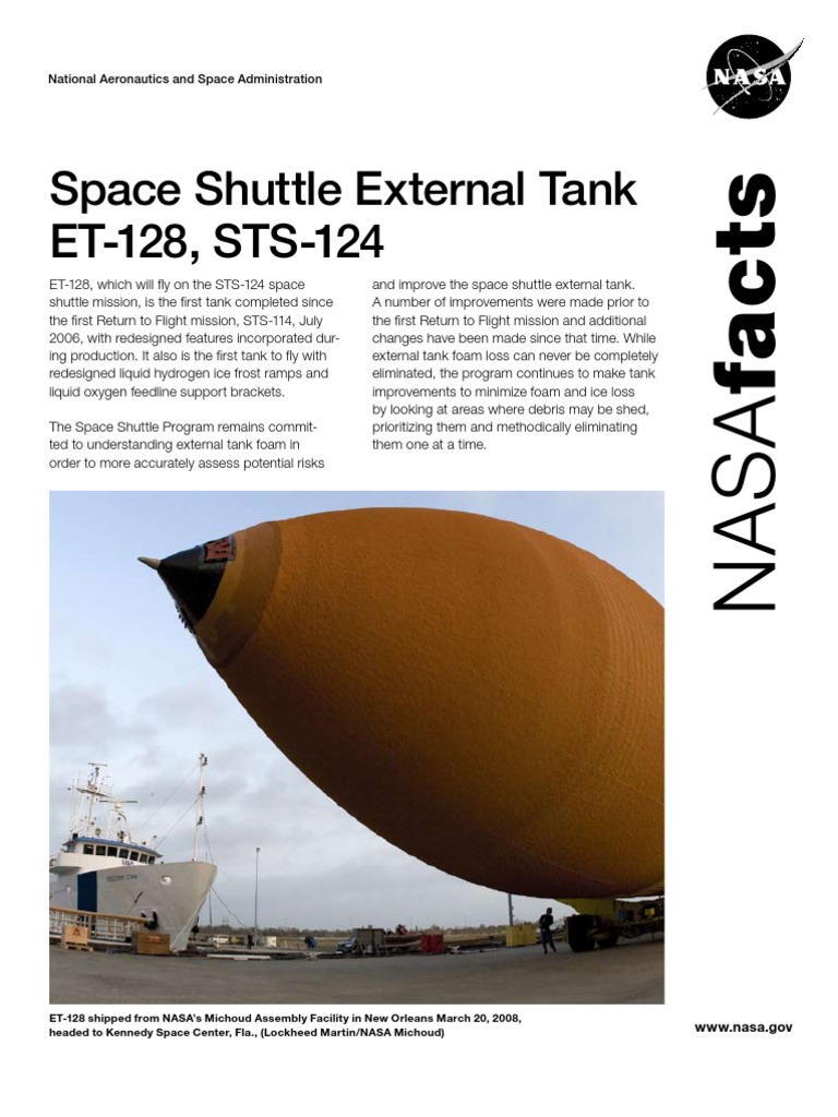 NASA Facts Space Shuttle External Tank ET-128 STS-124 | PDF | Space ...
