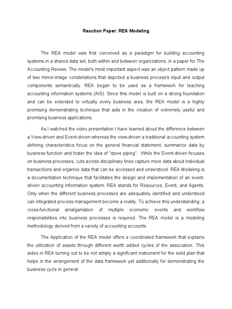 Reaction Paper | PDF | Business Process | Scientific Modeling