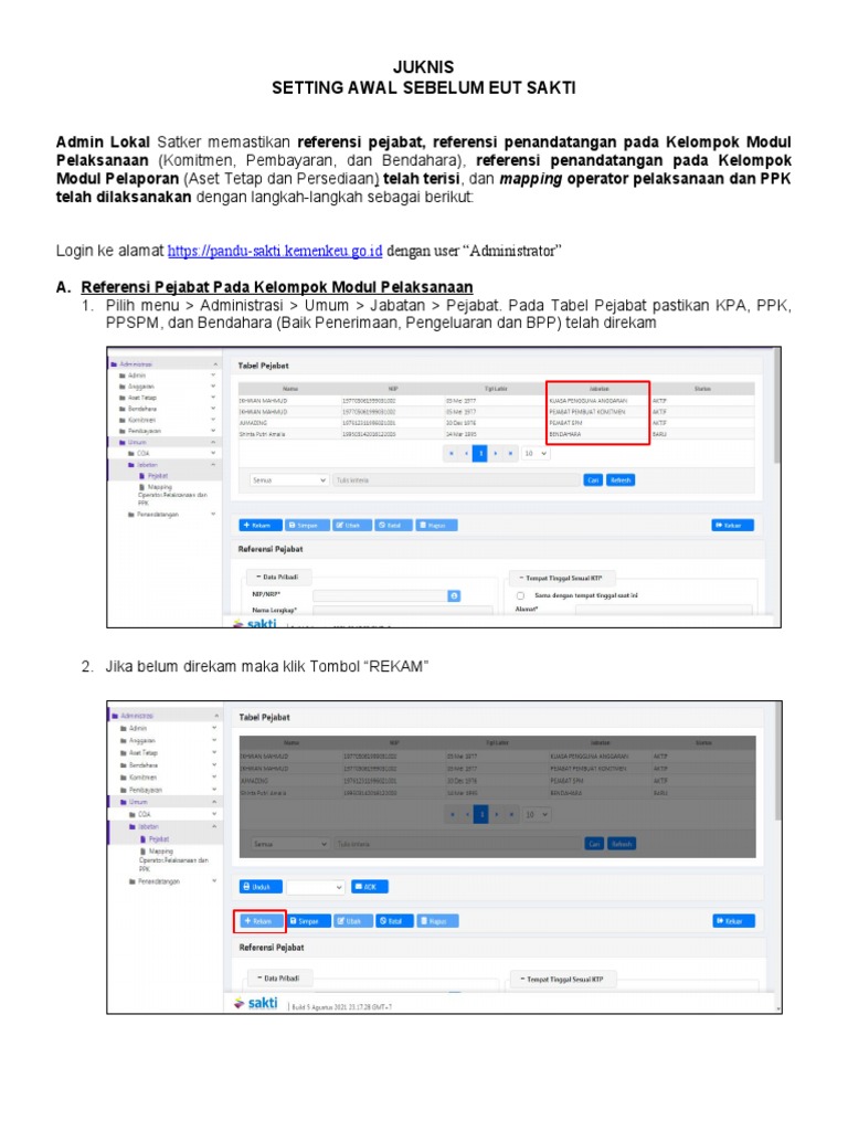 Juknis Setting Awal | PDF