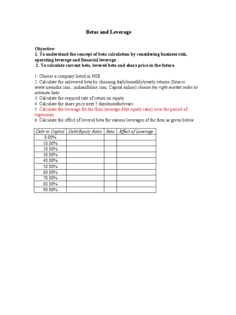 Beta Calculation Practical | PDF | Finance & Money Management