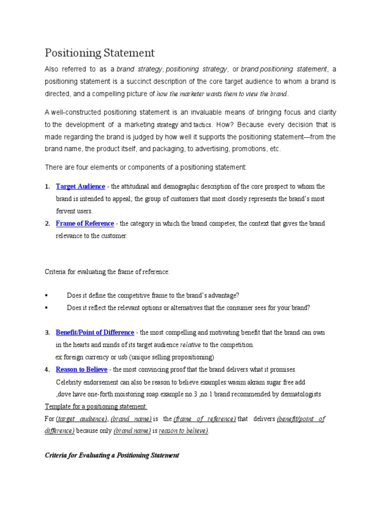 Positioning Statement PDF