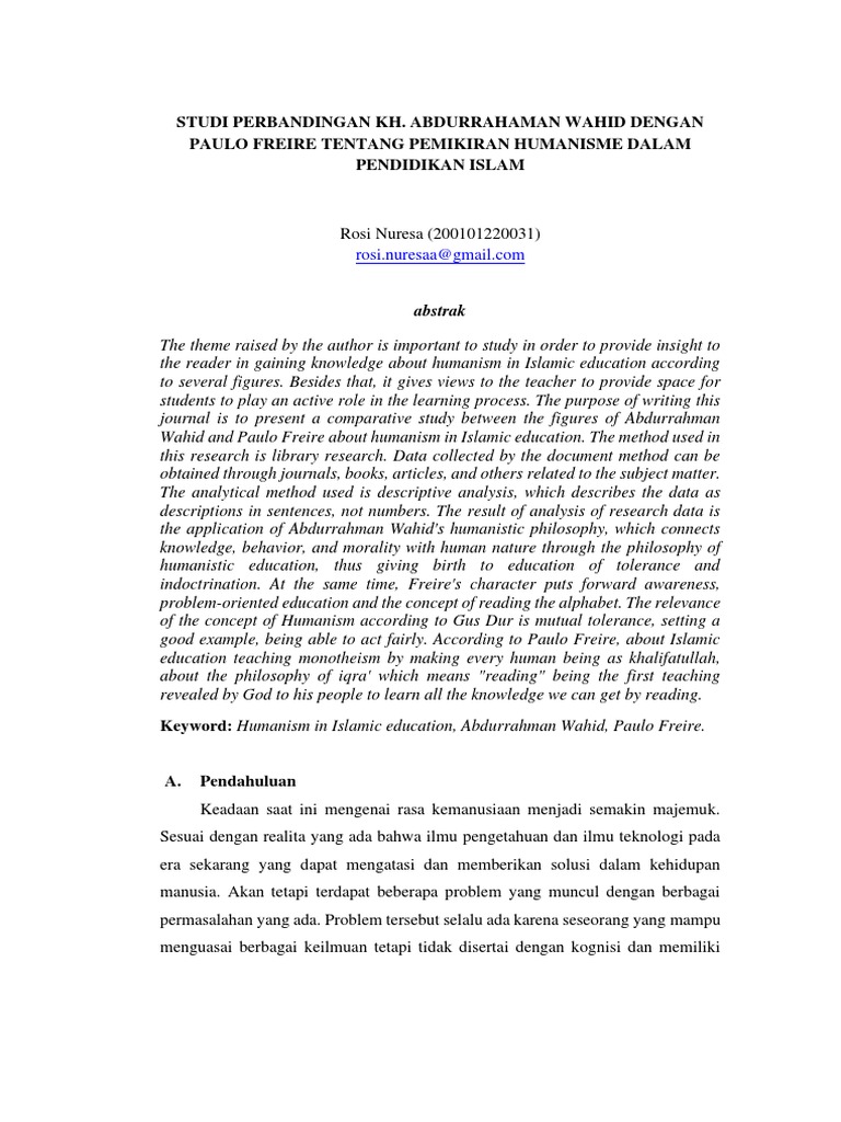 Rosi Nuresa-200101220031-MPAI B - UAS Filsafat Pendidikan | PDF