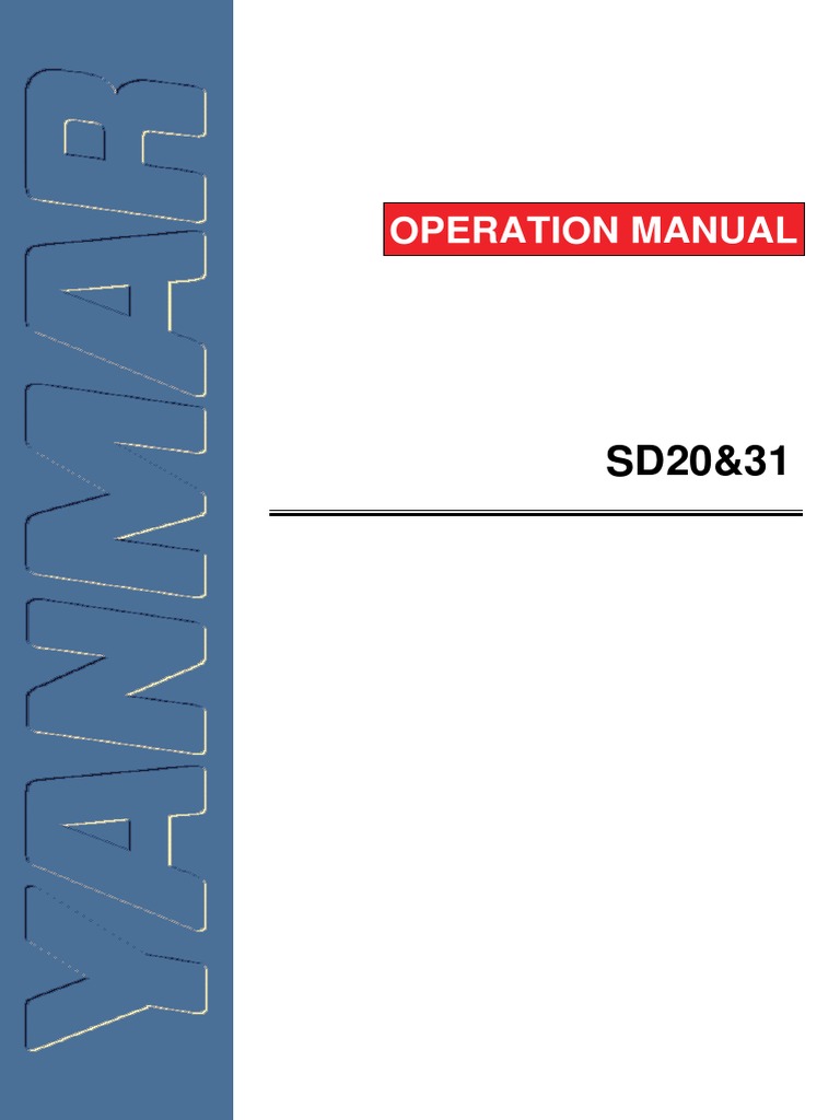YANMAR SD20&31 Operation Manual | PDF