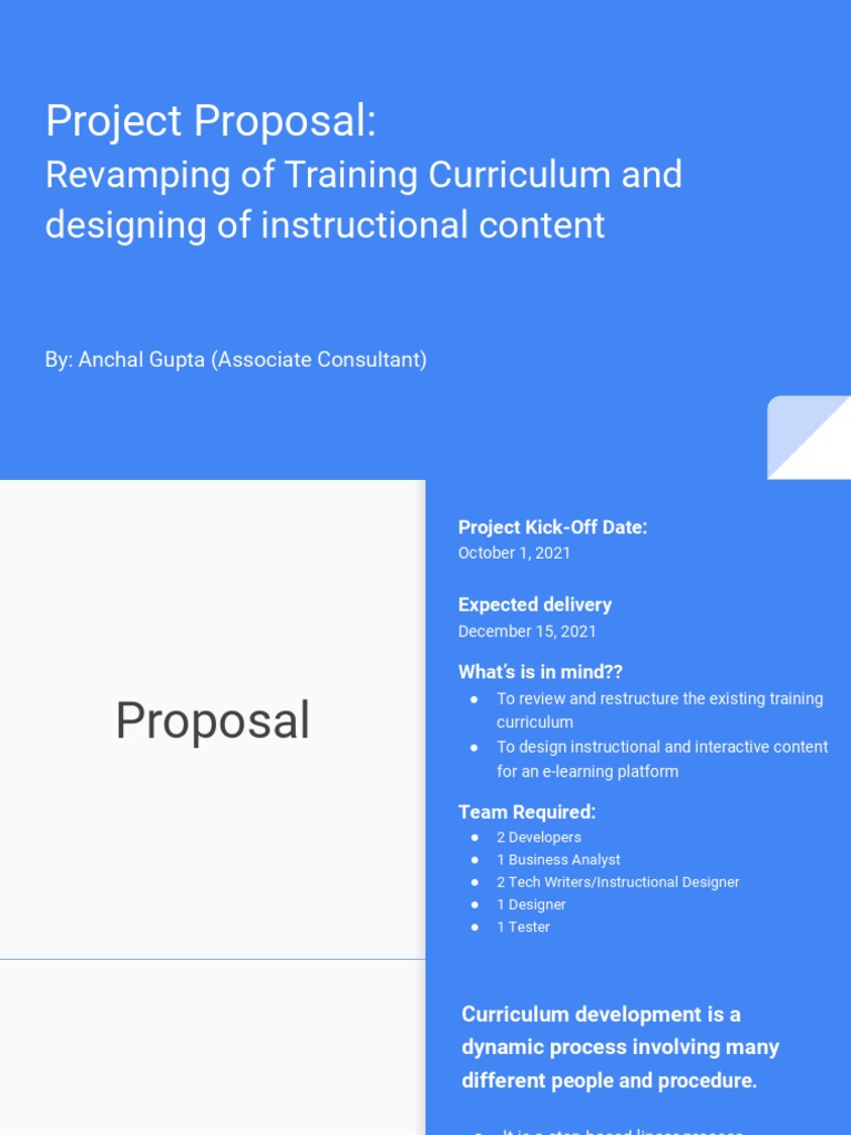 Revamping of Training Curriculum and Designing of Instructional Content ...