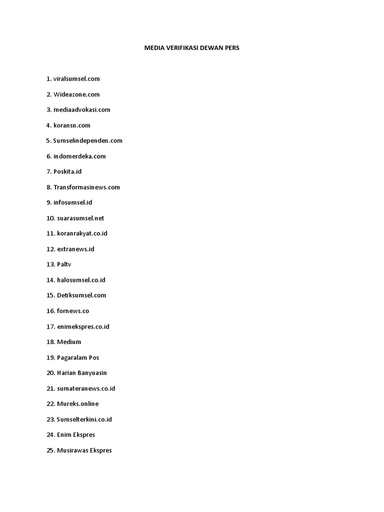 Media Terverifikasi Dewan Pers | PDF | Ilmu Sosial