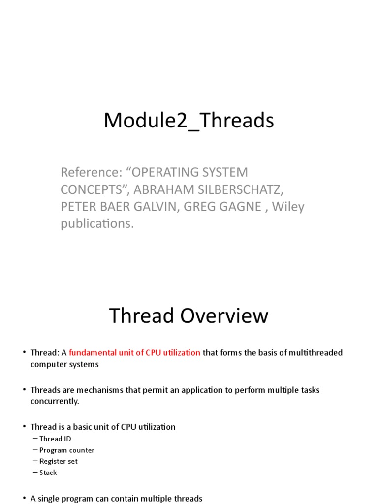 CSE2005 ETH Reference Material I Module2 Threads | PDF | Thread (Computing) | Process (Computing)