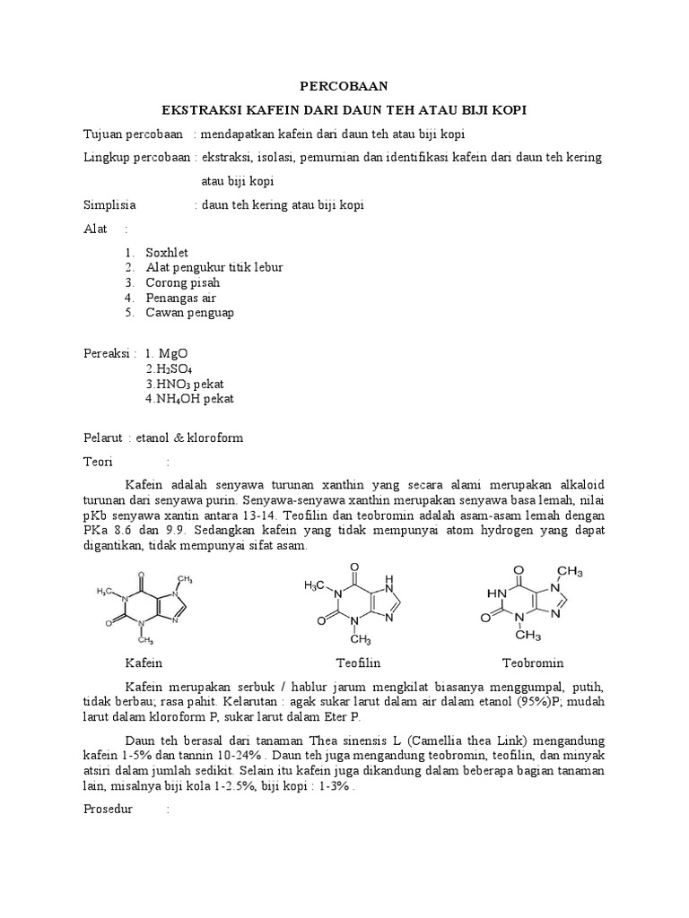 Modul Ekstraksi Kafein | PDF
