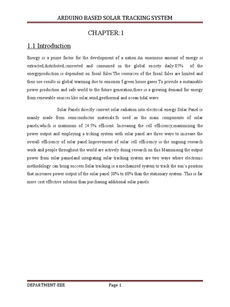 Arduino Based Solar Tracking System | PDF | Electric Motor | Photovoltaics