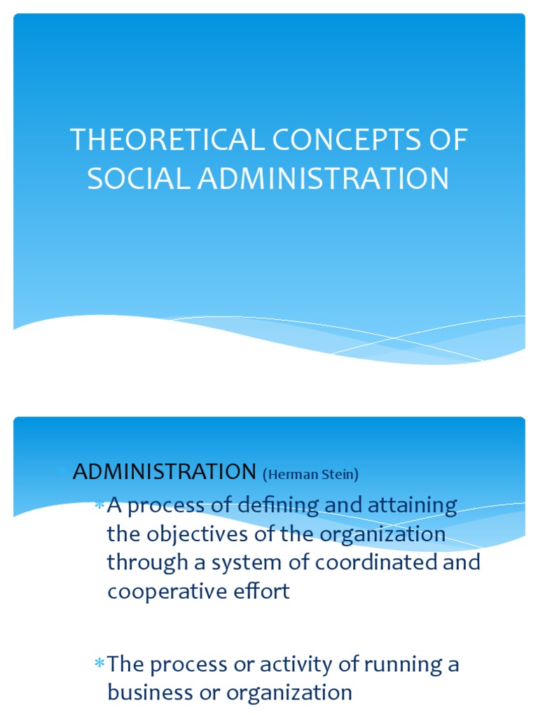 Theoretical Concepts in Social Administration | PDF | Goal | Social Work