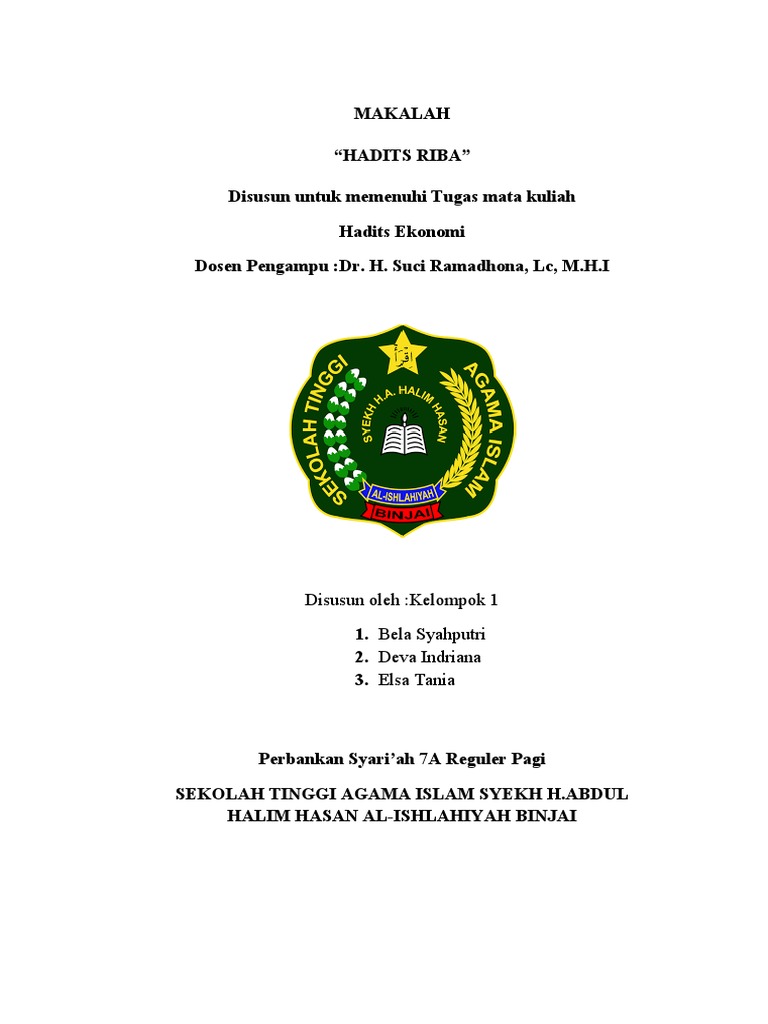 Makalah Hadits Riba | PDF | Agama & Spiritualitas