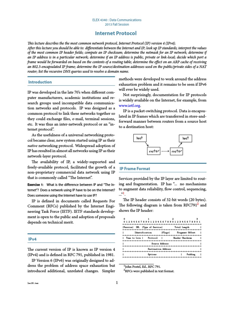 Internet Protocol: Native Networking Protocol. Widespread Adoption of | PDF | Internet Protocols ...