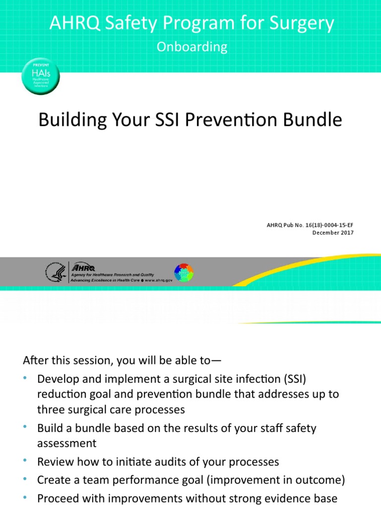 AHRQ Safety Program For Surgery: Building Your SSI Prevention Bundle ...