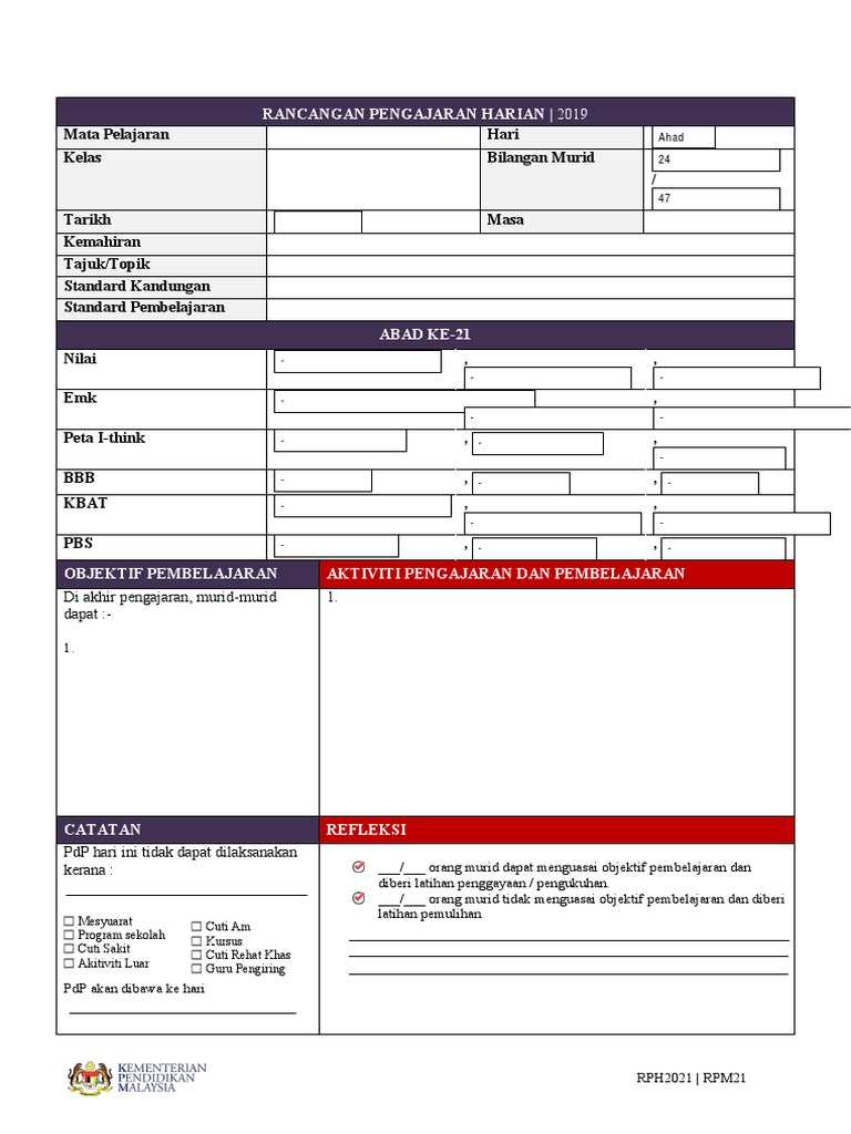 Contoh Tapak Pak21 Rph1 | PDF
