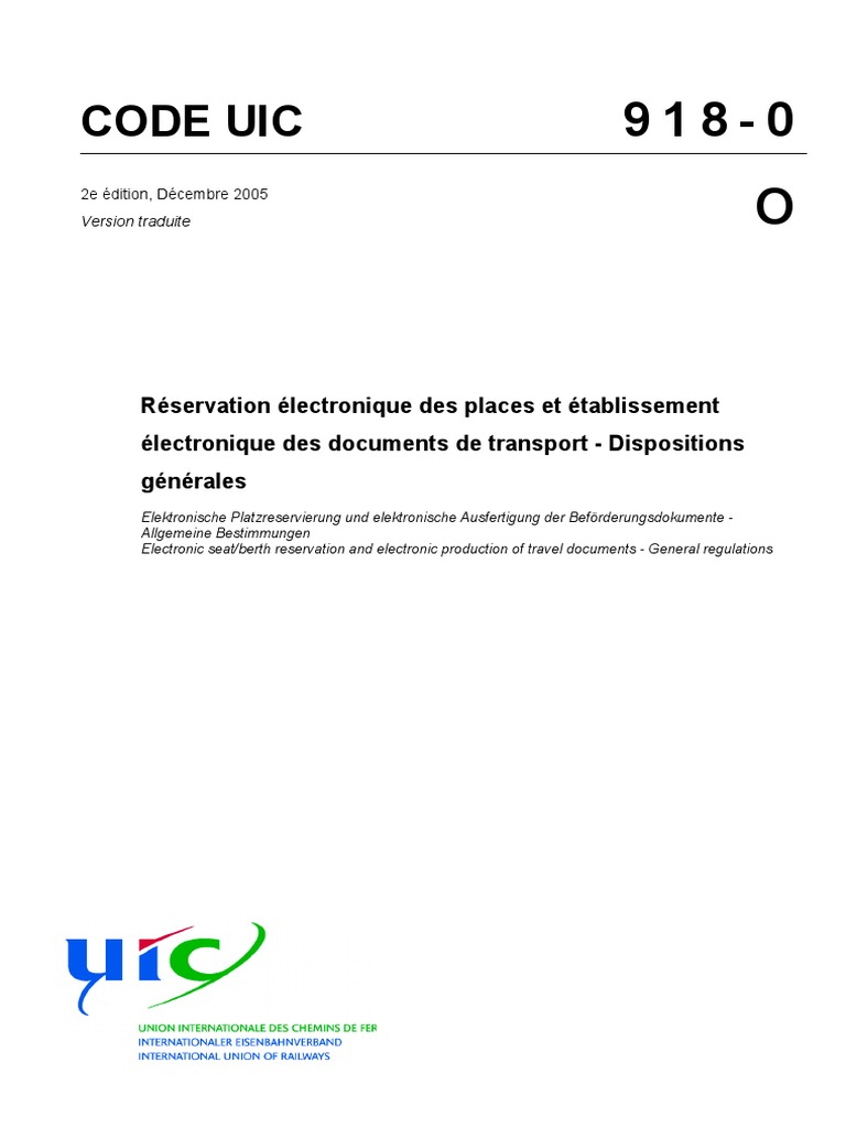 Code Uic | PDF | Train | Transport