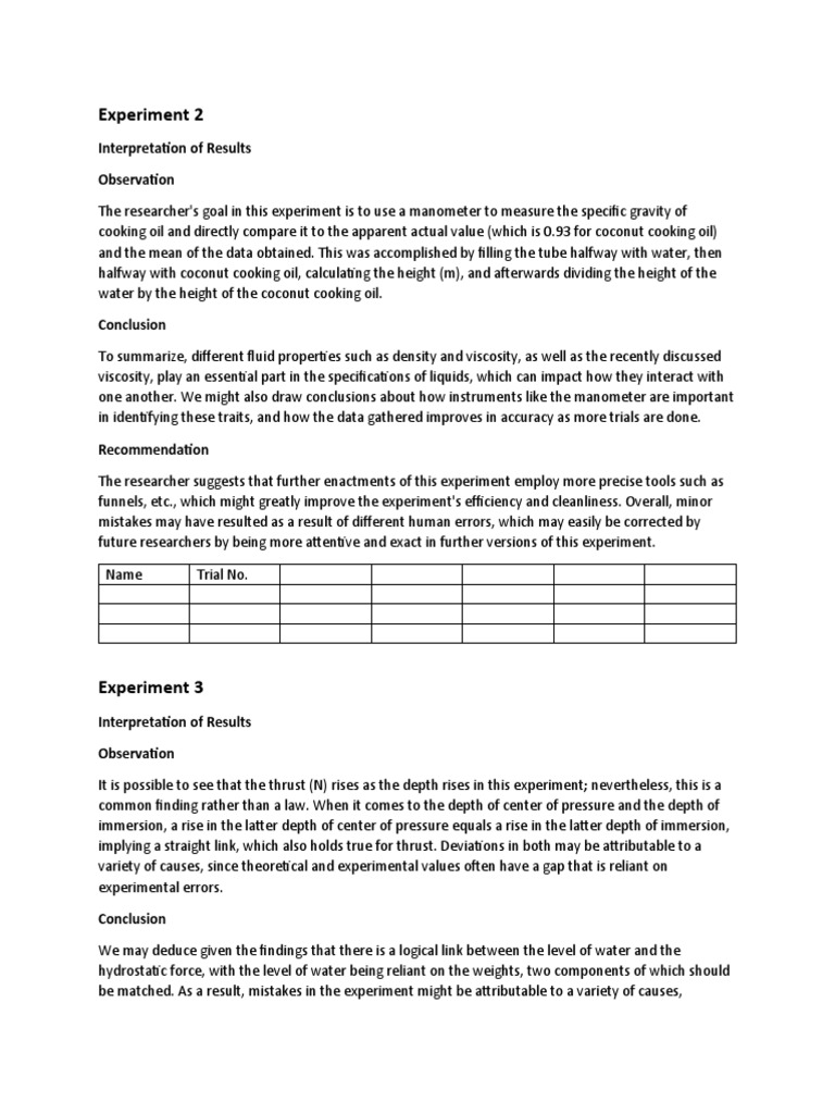 Experiment 2: Interpretation of Results Observation | PDF | Experiment ...