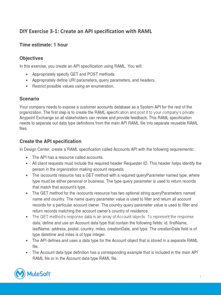 DIY Exercise 3-1 - Create An API Specification With RAML | PDF | Json ...
