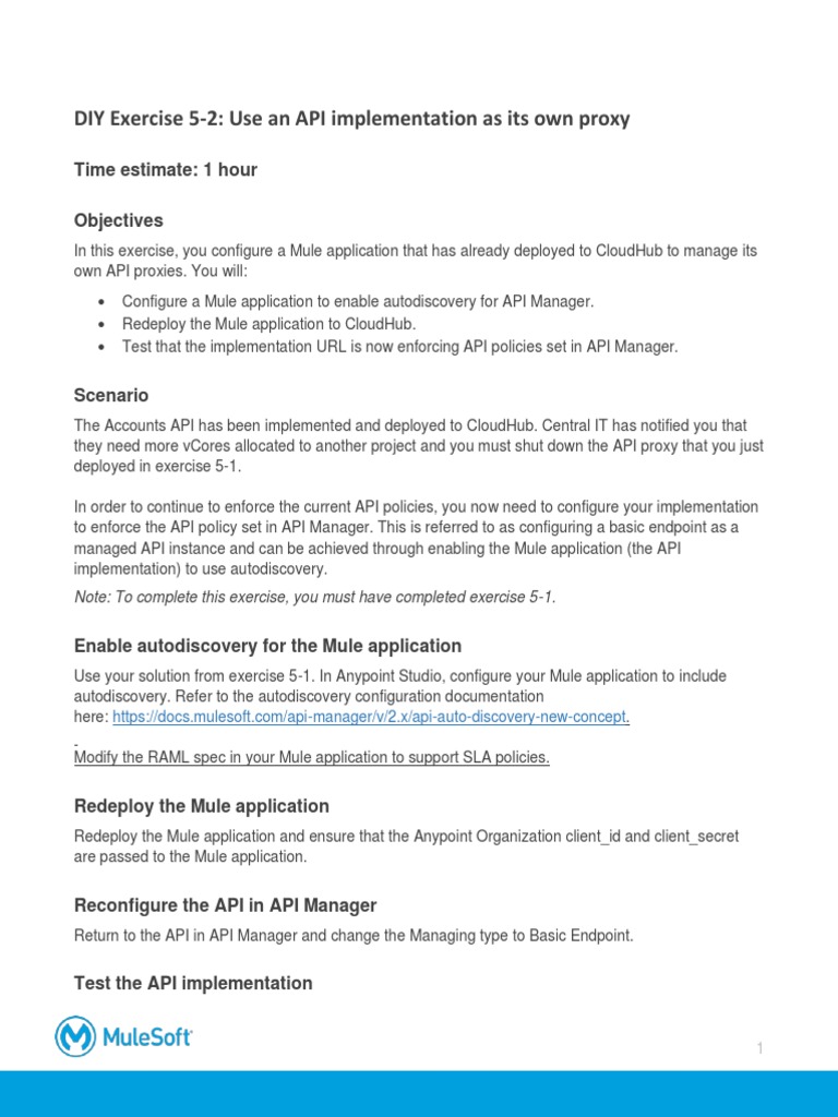 DIY Exercise 5-2 - Use An API Implementation As Its Own Proxy | PDF