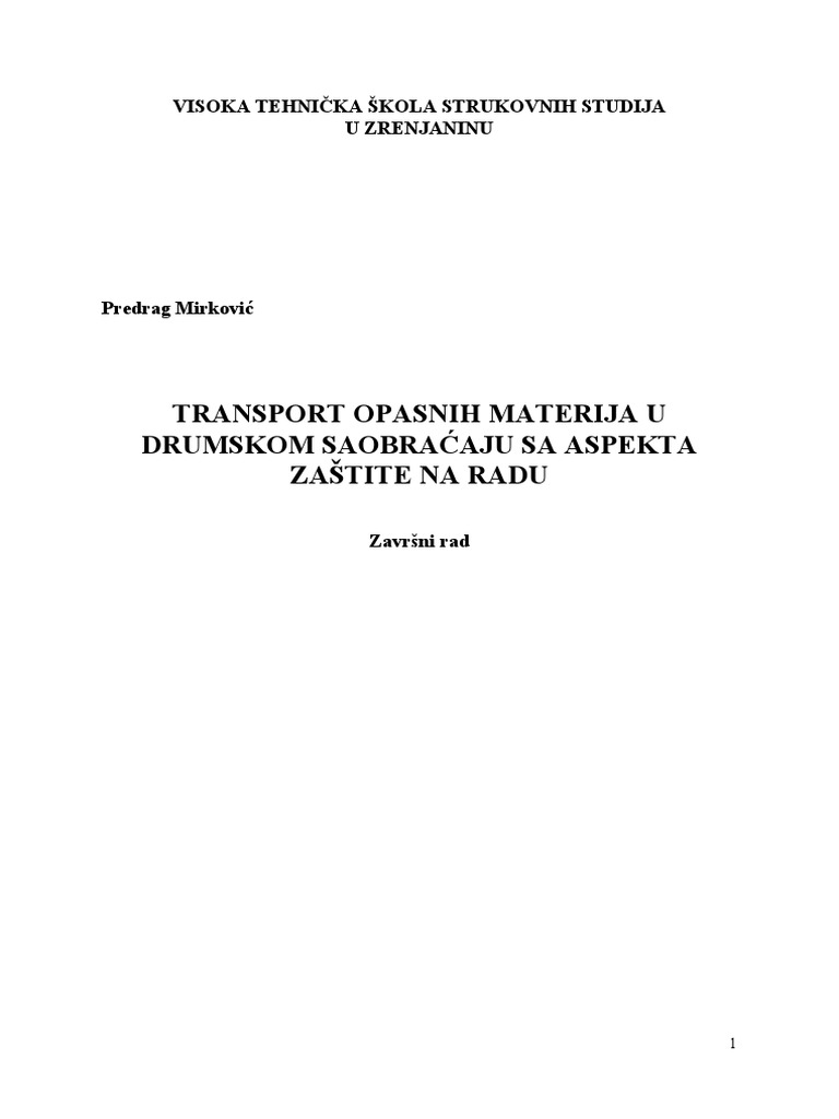 Transport Opasnih Materija | PDF
