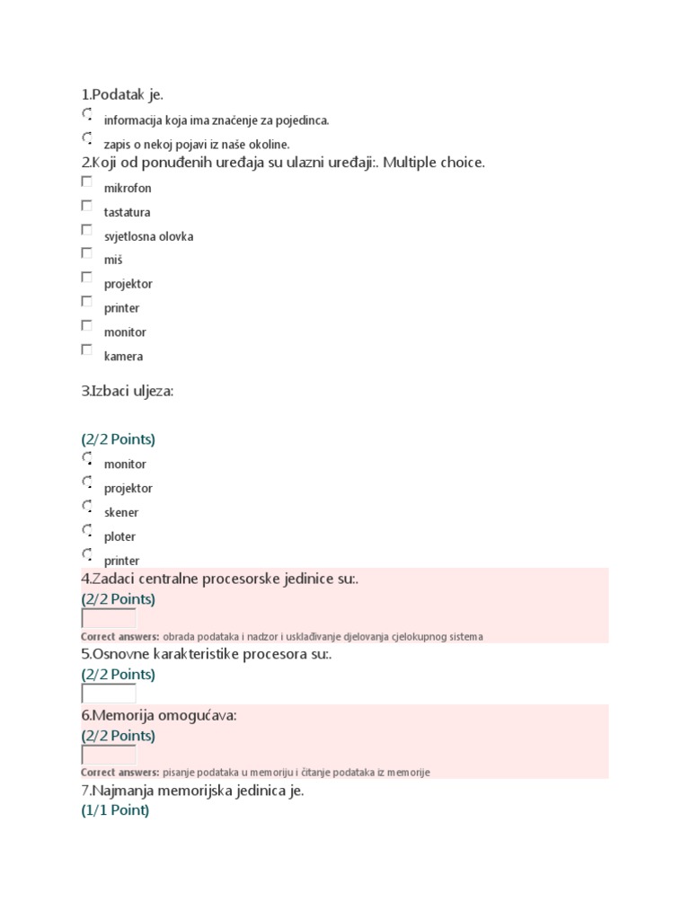 Informatika Test - 5.razred | PDF