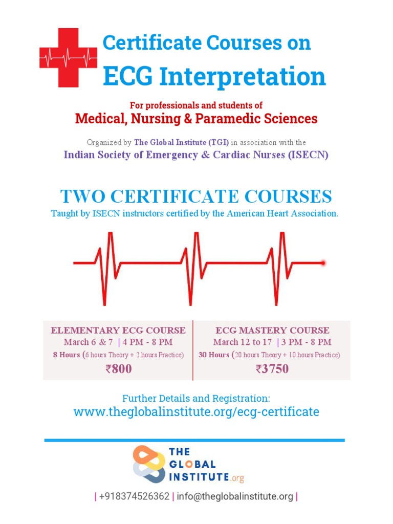 Interpretation: Certificate Courses On | PDF | Electrocardiography ...