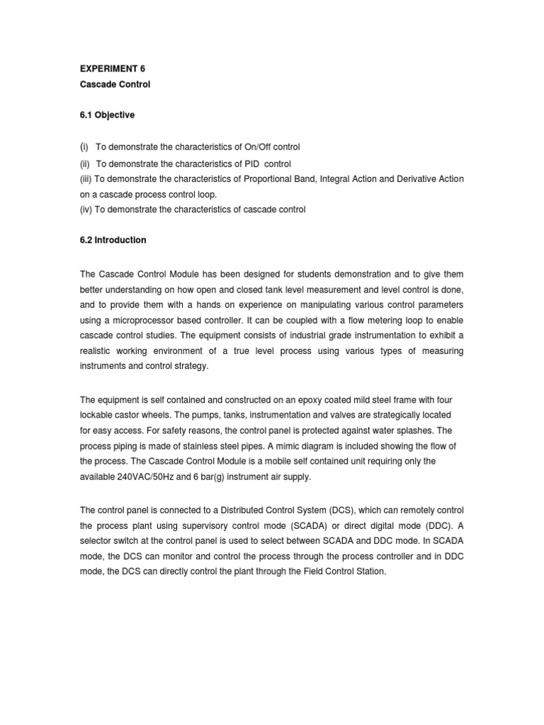 Cascade Control SE665 | PDF | Process Control | Control Theory
