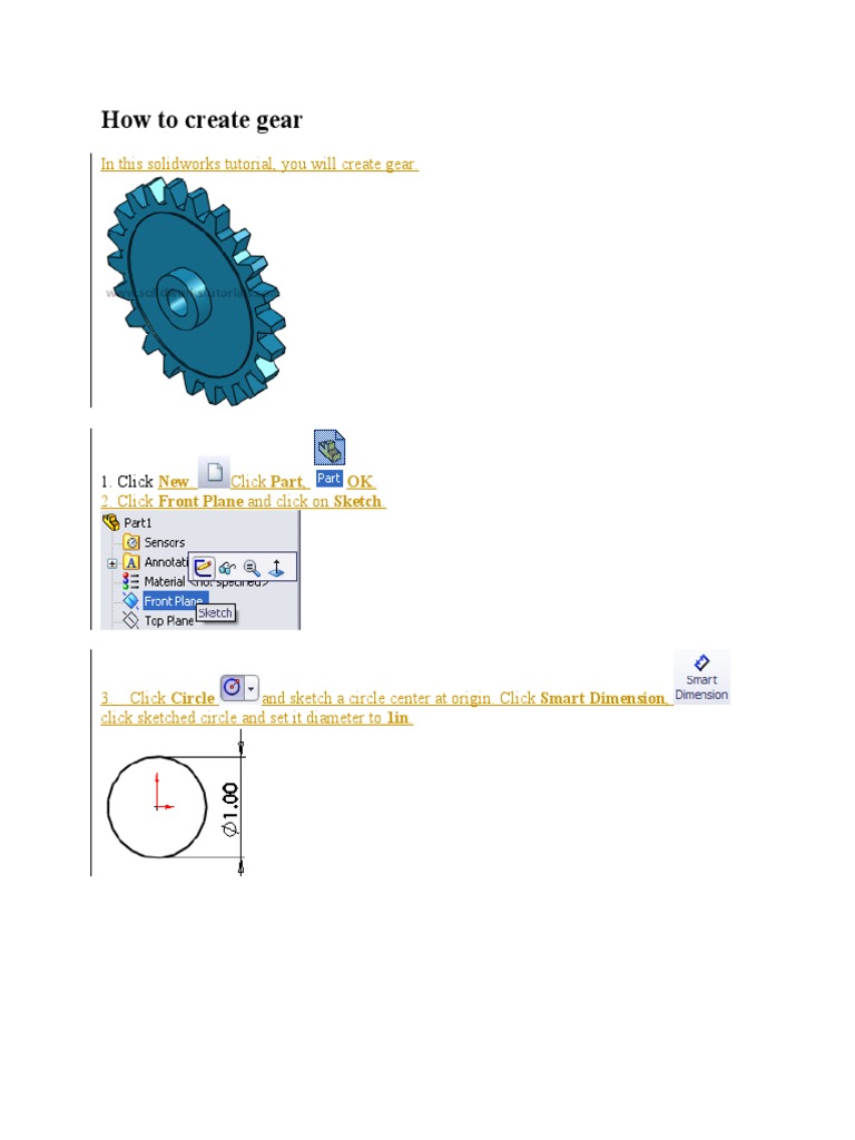 SolidWorks Gear Creation Tutorial | PDF | Business