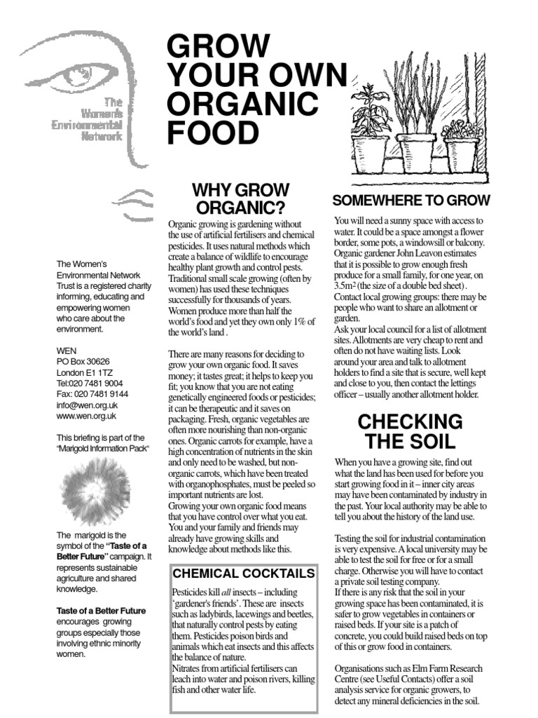Grow Your Own Organic Food Guide | PDF | Mulch | Compost