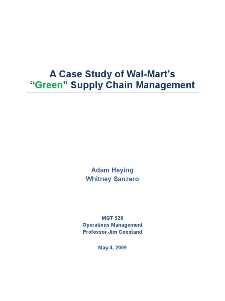 Wal-Mart Sustainability | PDF | Supply Chain | Walmart