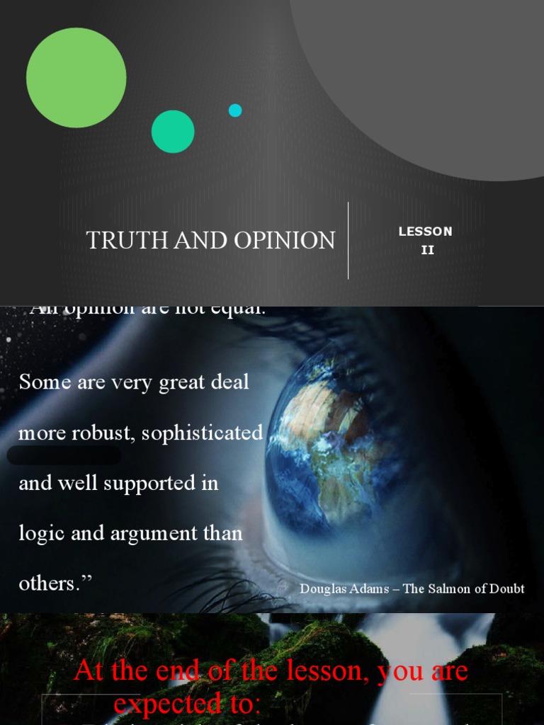 Truth and Opinion Powerpoint | PDF | Argument | Truth