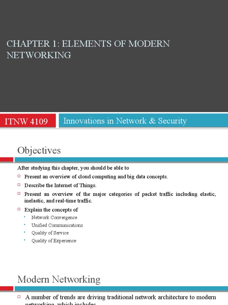 Chapter 1 Elements of Modern Networking | PDF | Quality Of Service | Computer Network