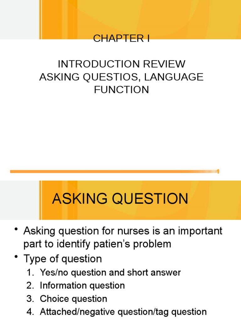Introduction Review Asking Questios, Language Function | PDF | Question